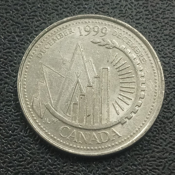 25 Cents 1999 ( December : The History of Canada through Second Millen ...